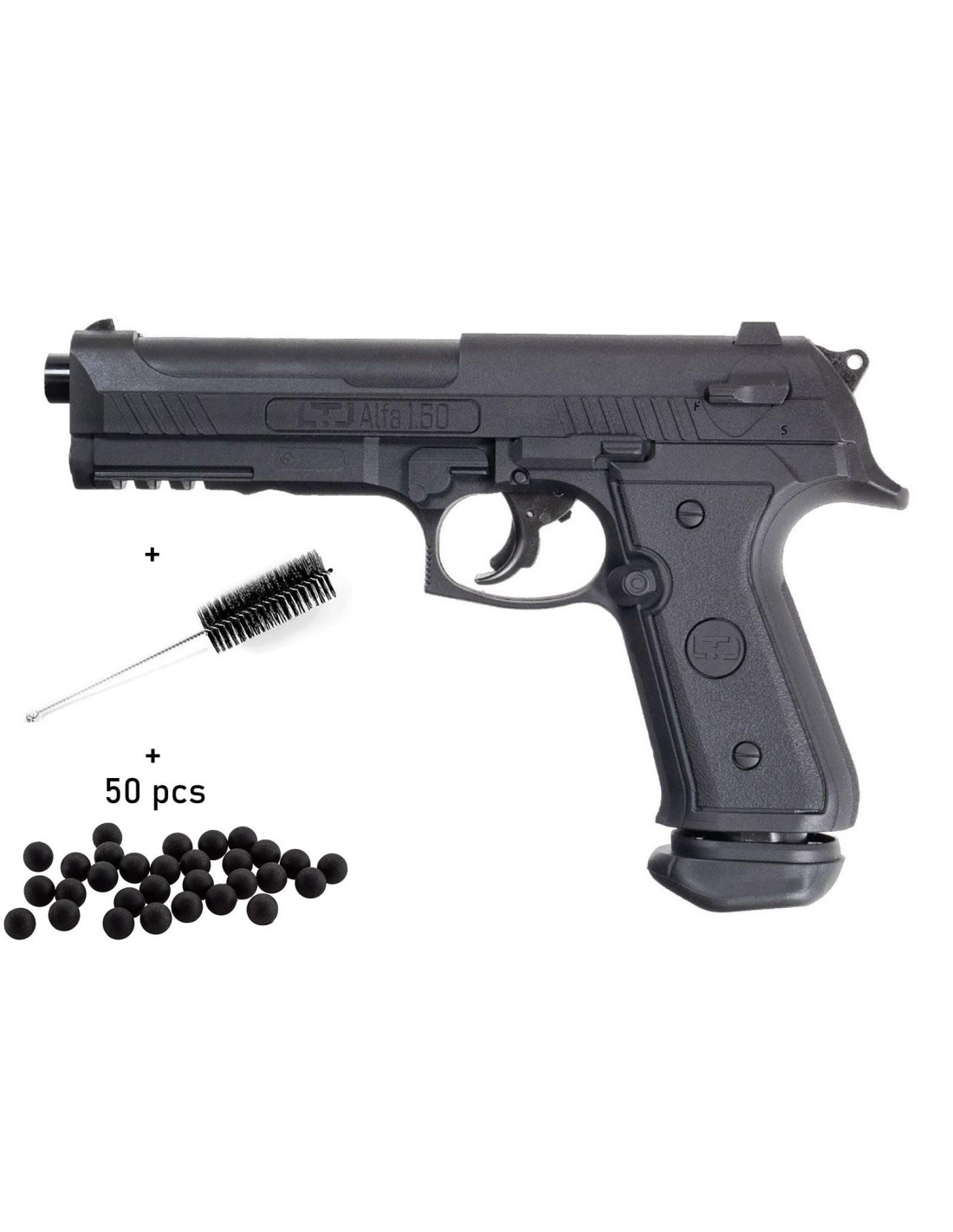Defense - Pack Alfa LTL Pistol 1.50 Co2 + 50 rubber ball